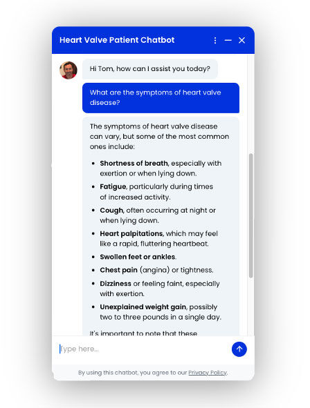Patient Innovation: AI-Powered Heart Valve Disease Chatbot