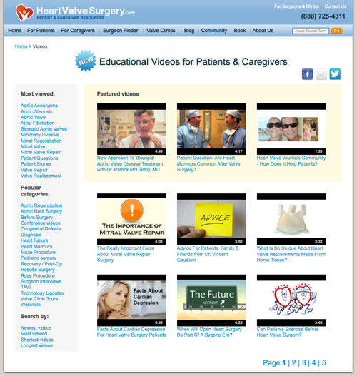 New Educational Video Library At HeartValveSurgery.com