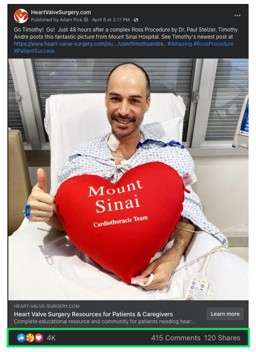 Heart Surgery Patient Goes Viral at Facebook!